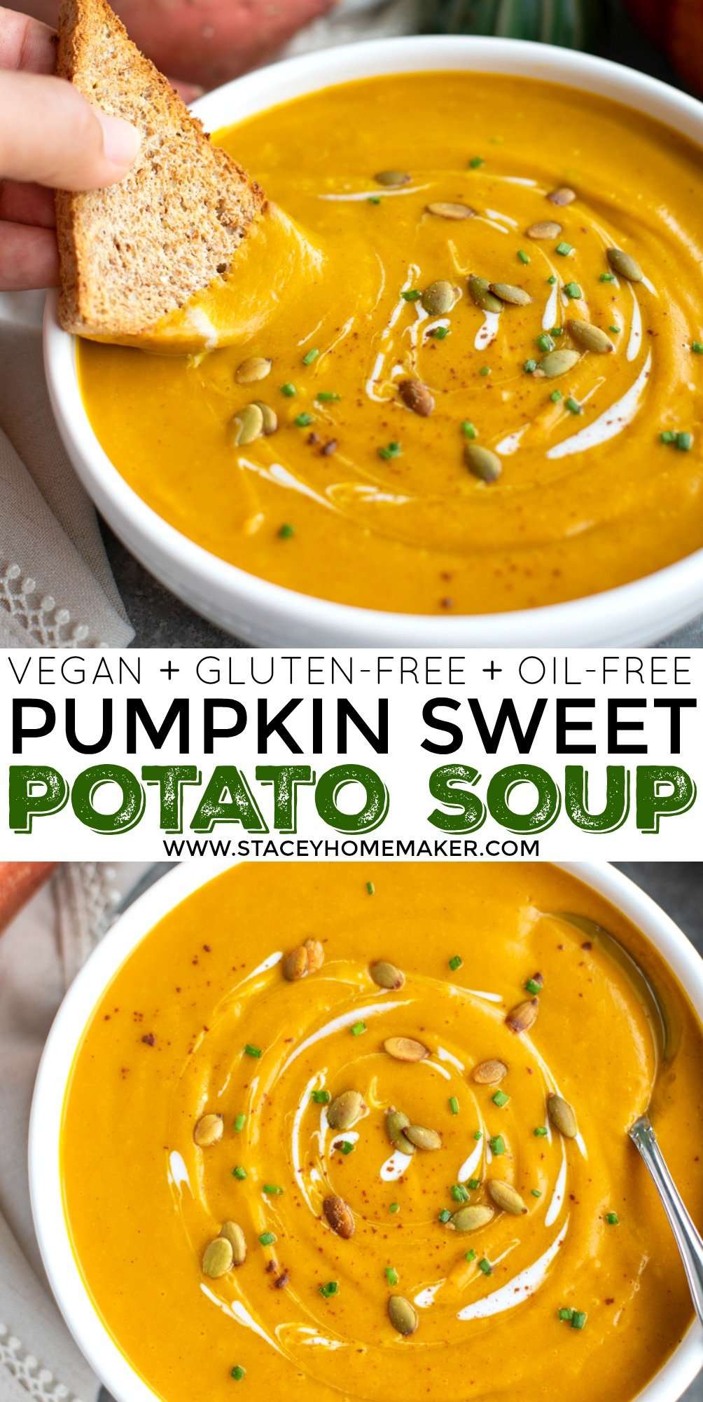 Pumpkin Sweet Potato Soup (Dairy-Free) - Stacey Homemaker