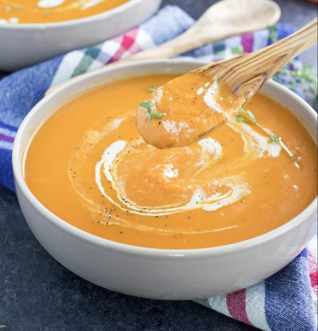Vegan Carrot Ginger Sweet Potato Soup Stacey Homemaker